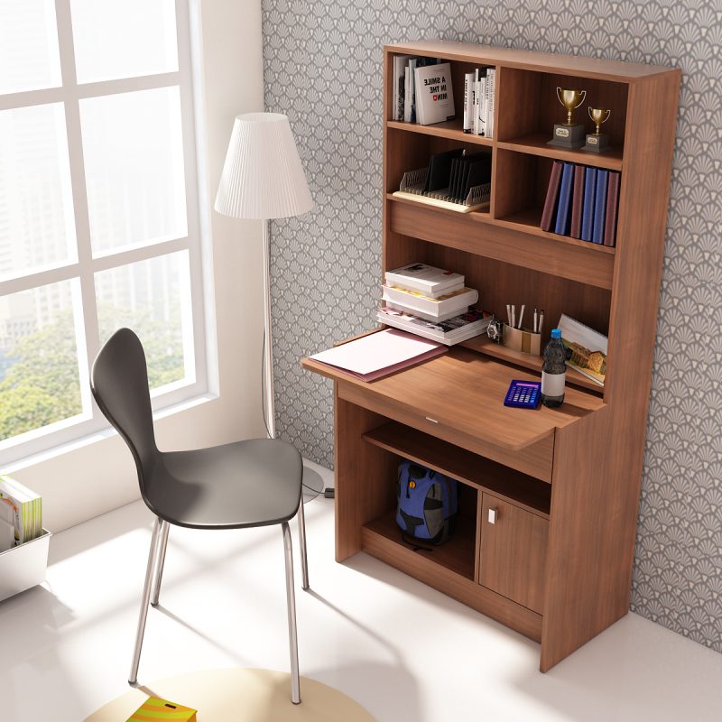 KOSMO STUDY TABLE ACHIEVER WALNUT RIGATO WOODPORE – Furniture Online